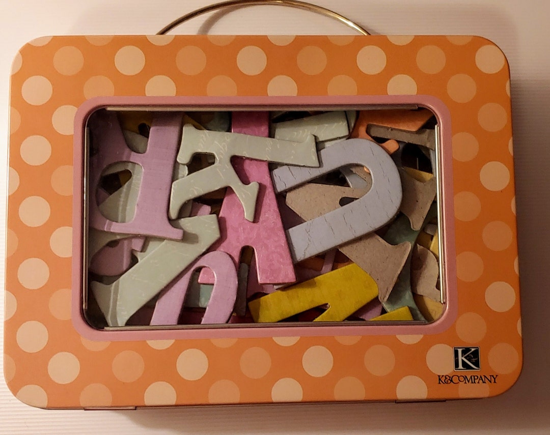 Alphabet Tin by K& Various Colors of Alphabets - Etsy