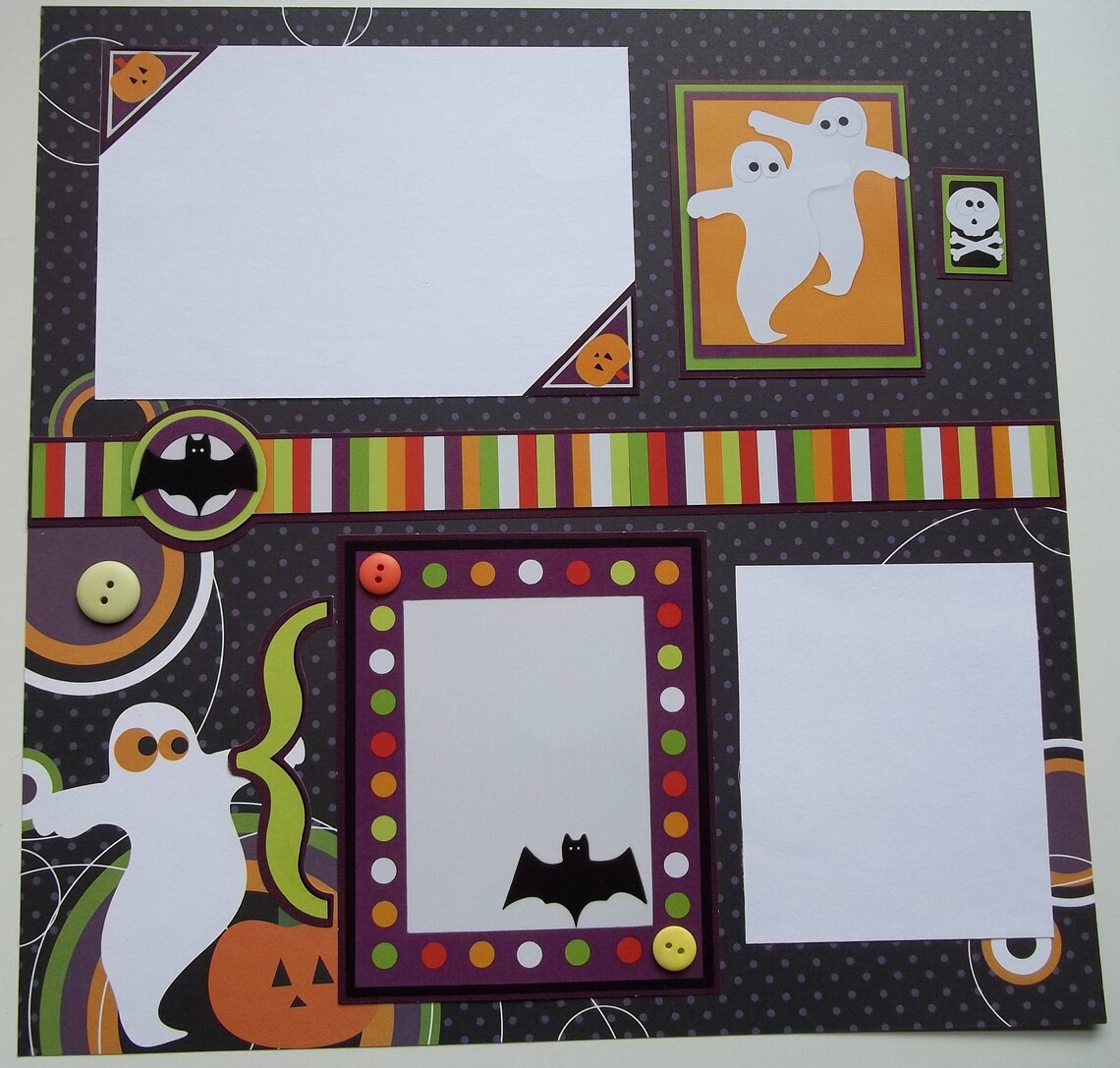 Halloween Pages; Scary Fun; 12x12 Two Page Layout; Halloween Layout ...