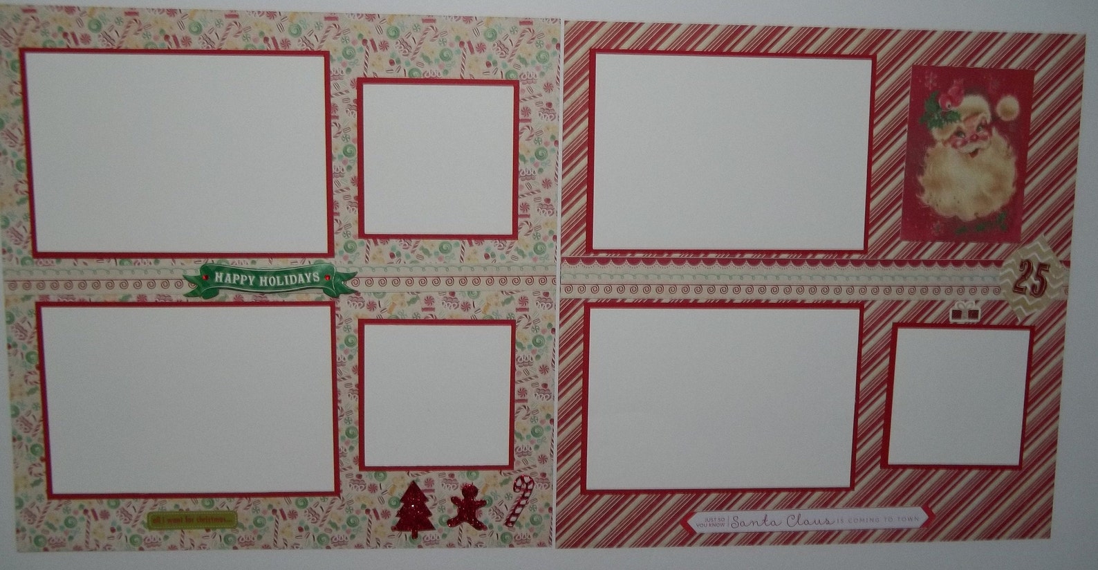 Premade Christmas Pages; 12x12 Pages; Holiday Scrapbook Pages; Premade ...