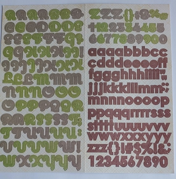 Alphabet Letters and Numbers Green and Brown Alphabets - Etsy