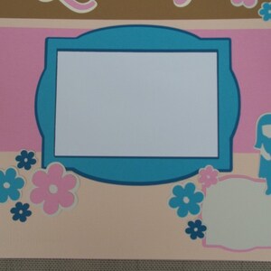 Baby Girl Scrapbook Page, 12x12 Premade Scrapbook Layout; Pink and Blue ...