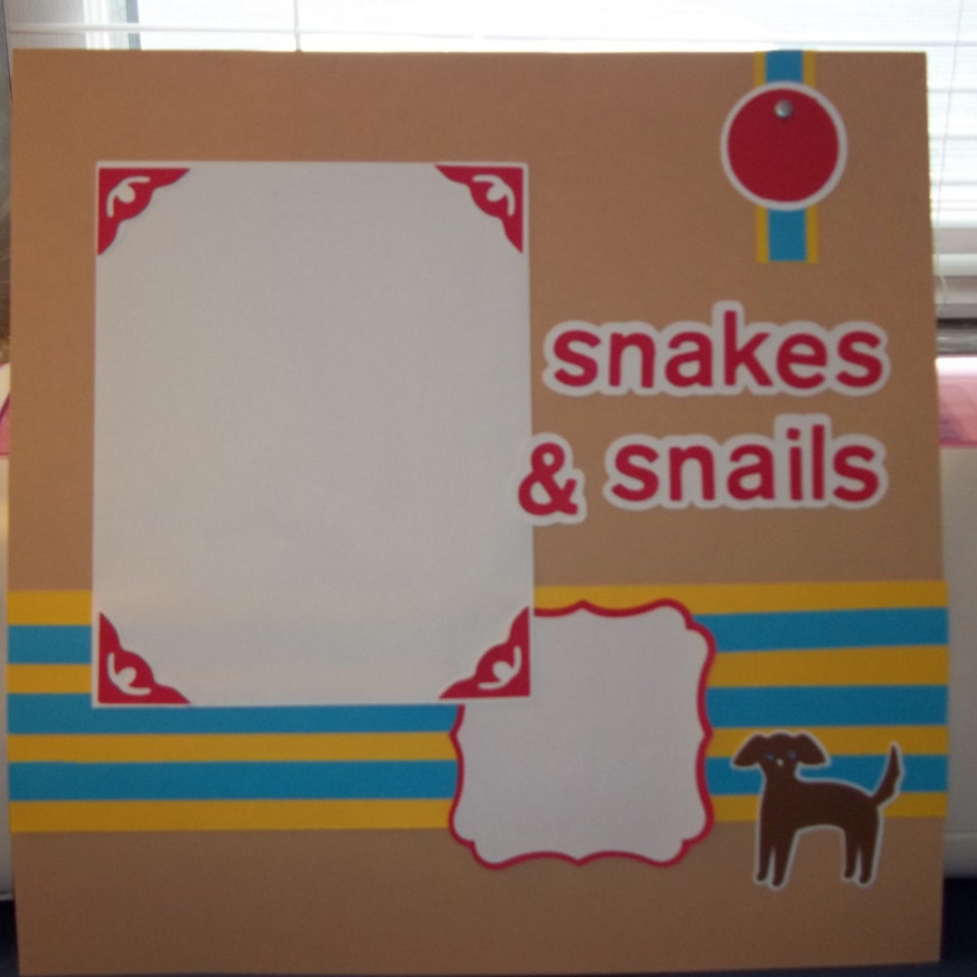 Baby Scrapbook Page - Snakes and Snails; 12x12 Premade Page; Dog ...
