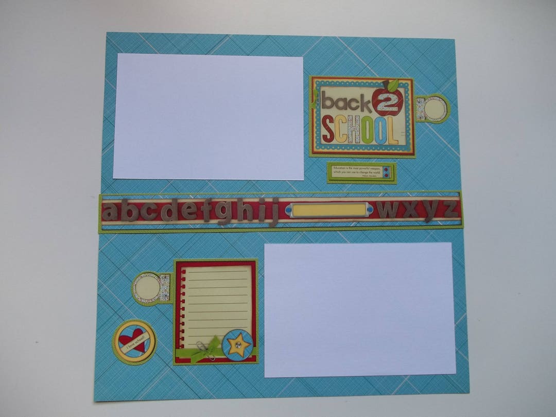 School Pages; School Themed 12x12 Page; Premade 12x12 Pages; ABC Page ...