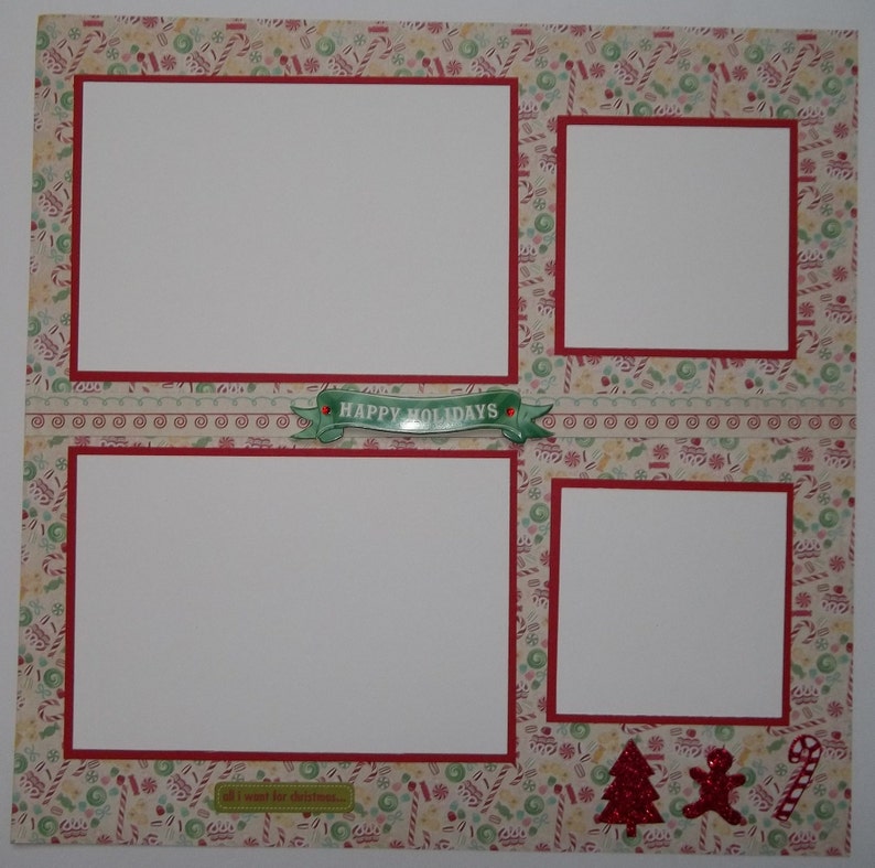 Premade Christmas Pages; 12x12 Pages; Holiday Scrapbook Pages; Premade ...