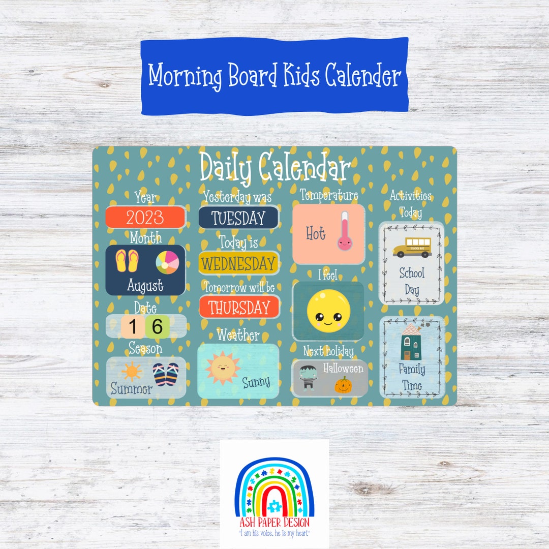 Morning Board Kids Calendar, Click Here to Get Your FULLY ASSEMBLED ...