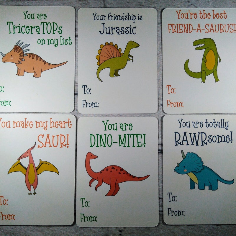 Dinosaur Valentine - Etsy