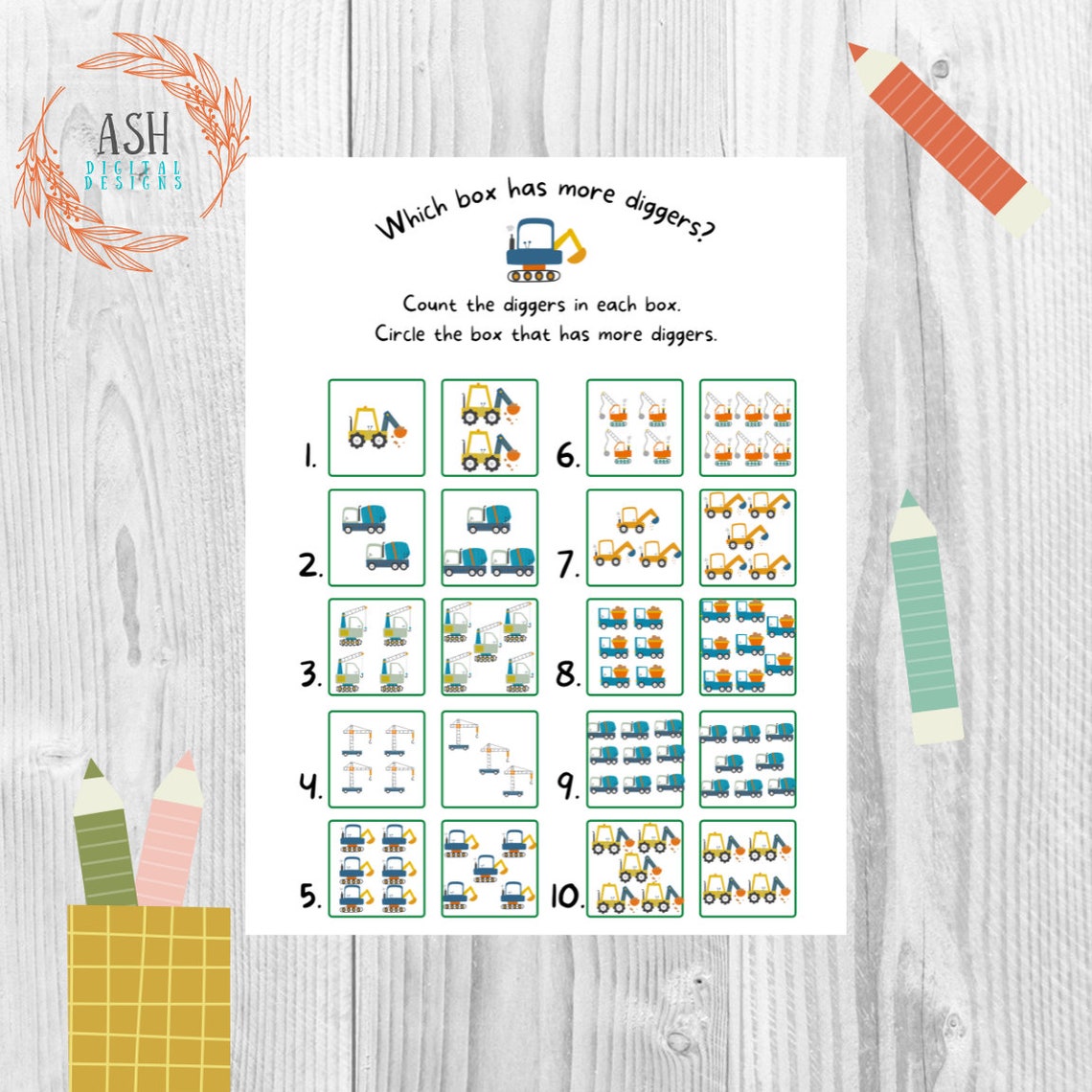 Printable Kids Activity Sheets Kindergarten Math Sheets | Etsy
