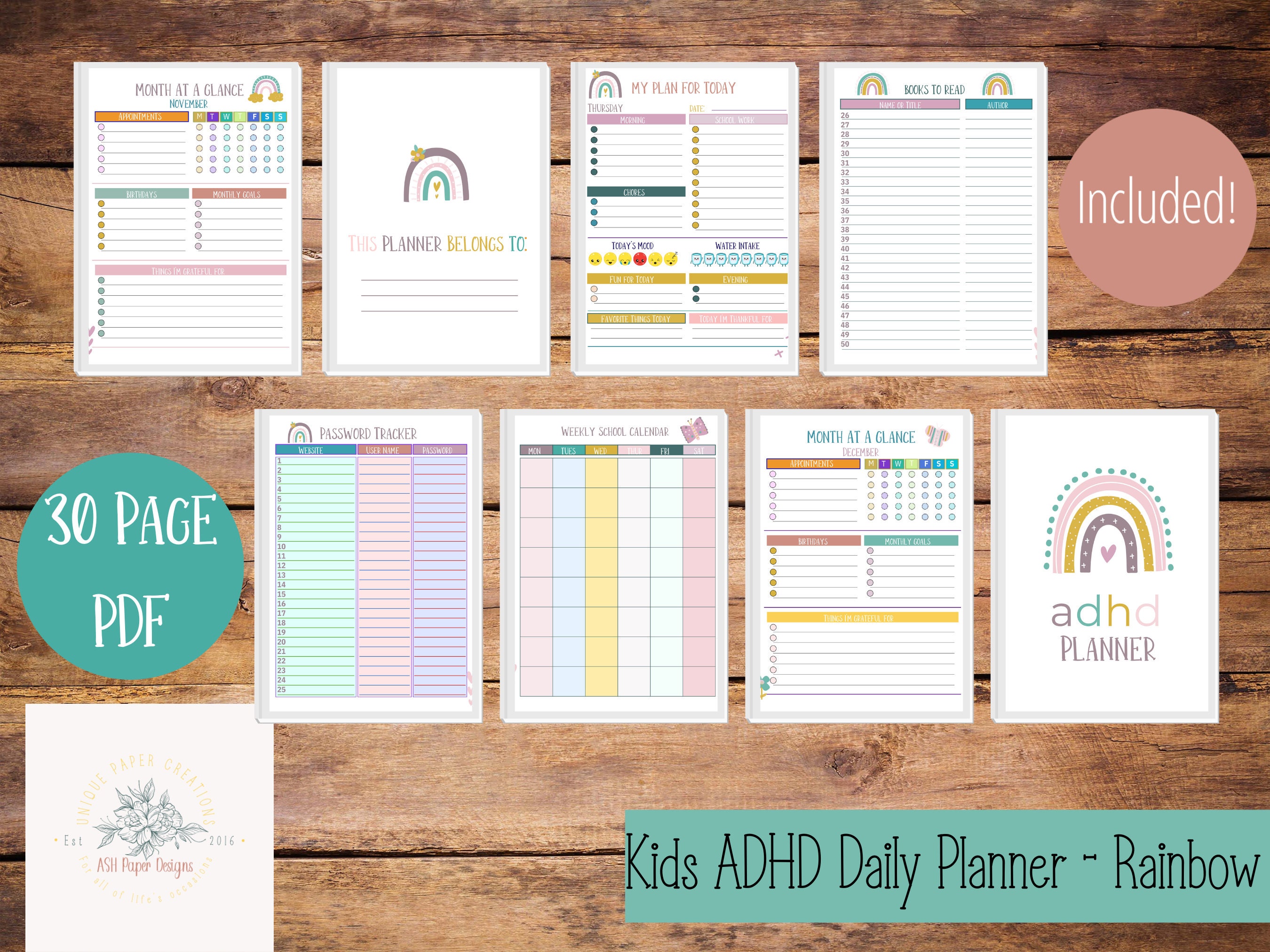 Printable and Editable Kids ADHD Planner Improve Time - Etsy