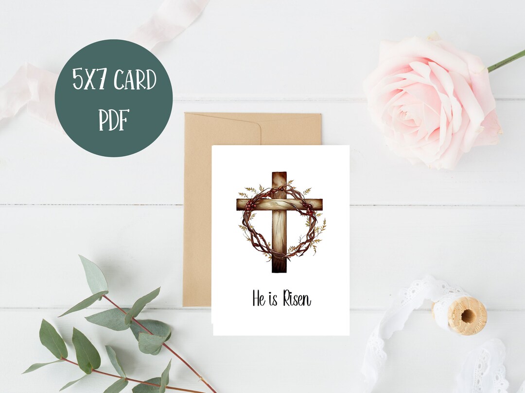 Printable Easter Card, He Has Risen Cards, Christian Greeting Cards ...
