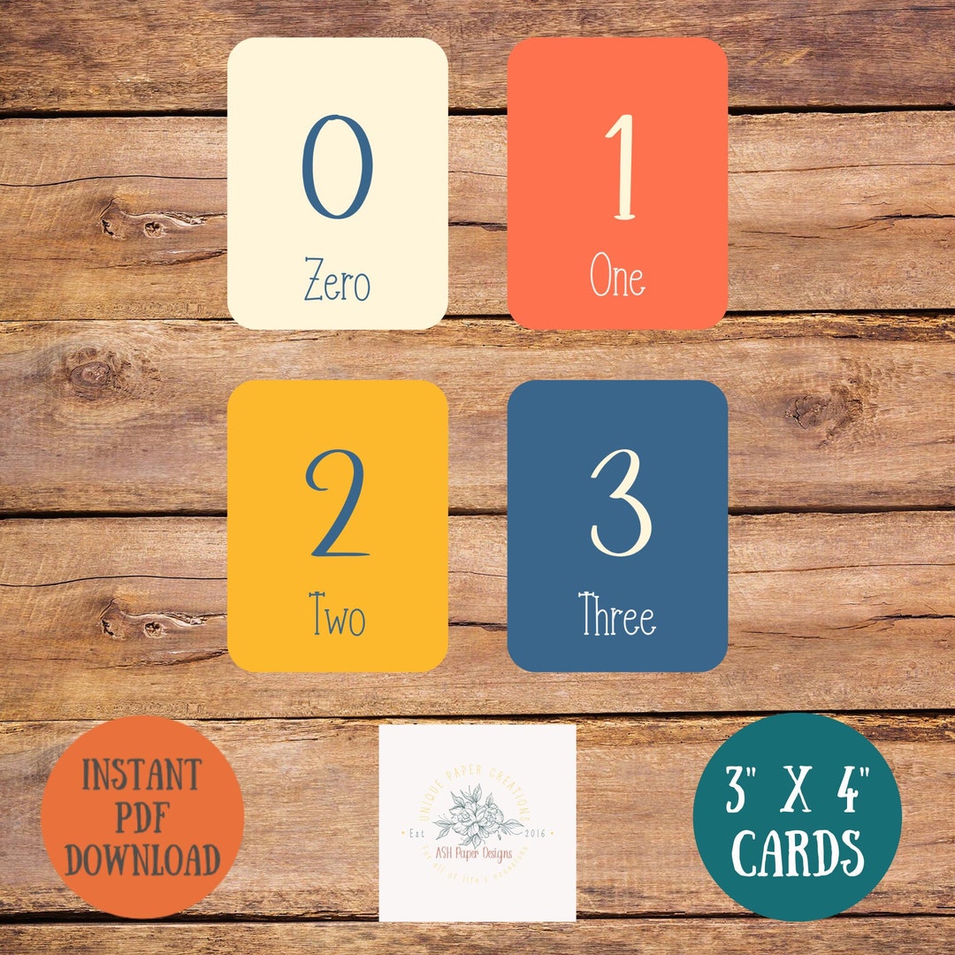 Printable Number Flashcards 0 - 20, Preschool Curriculum for Homeschool ...
