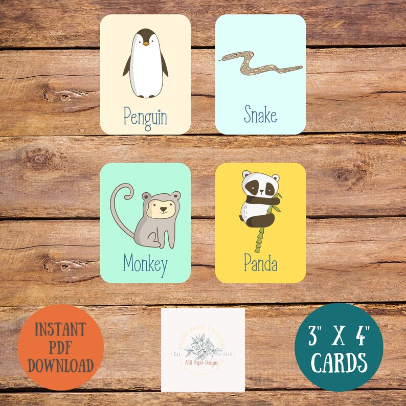 Tarjetas didácticas de animales salvajes imprimibles, currículo ...