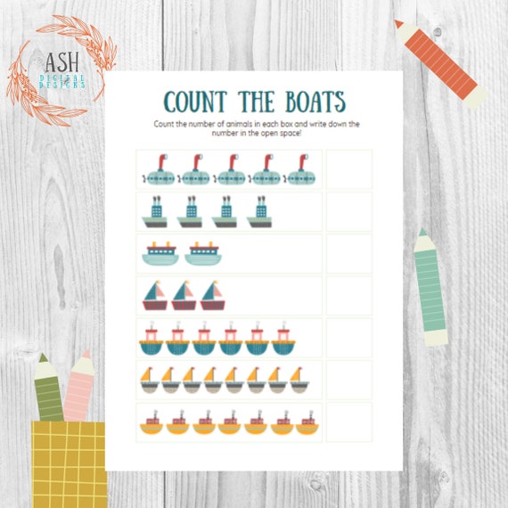 Printable Kids Activity Sheets Kindergarten Math Sheets | Etsy