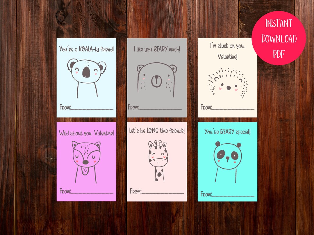 Printable Kids Classroom Valentines Cards, Click Here to Get Your ...