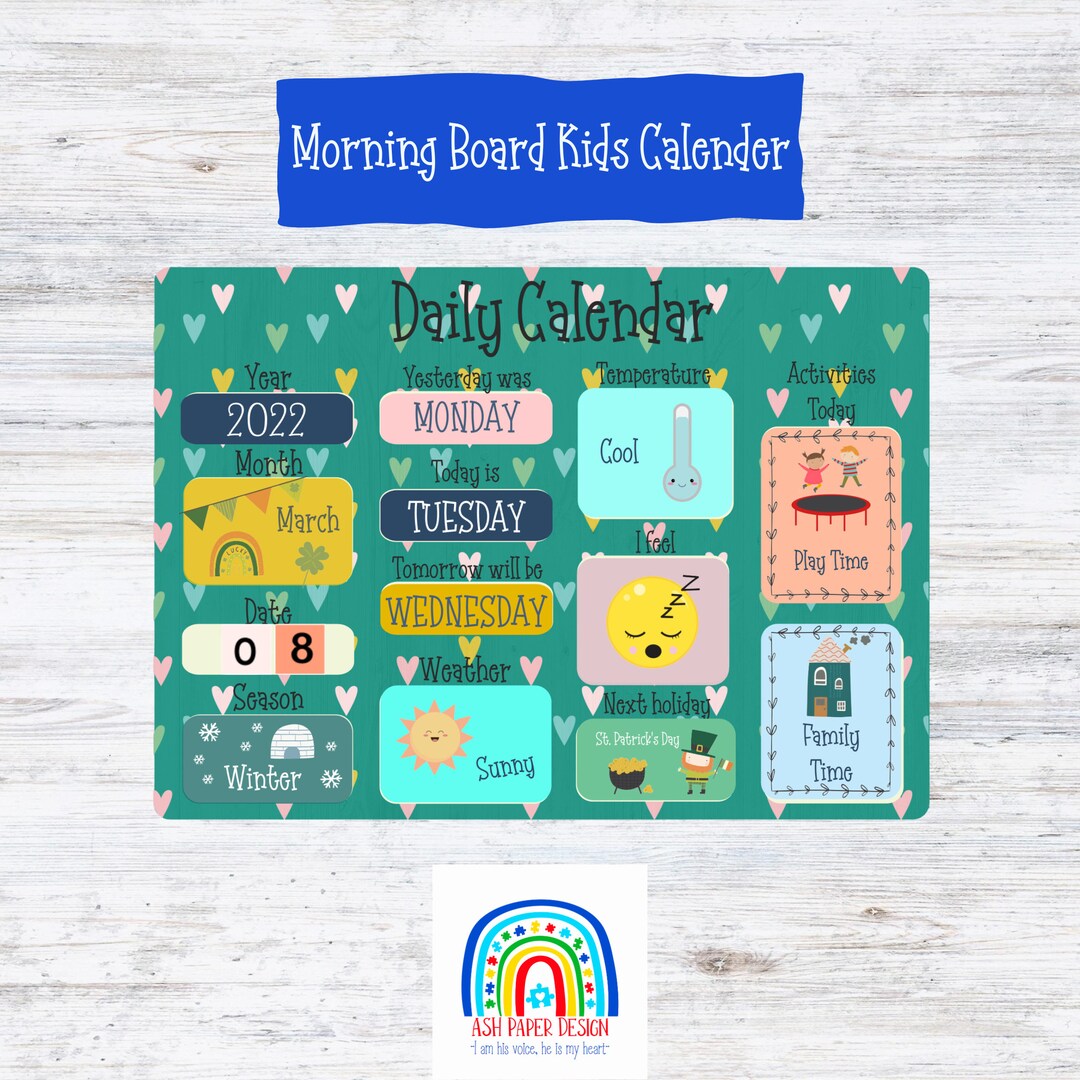 Morning Board Kids Calendar, Click Here to Get Your FULLY ASSEMBLED ...