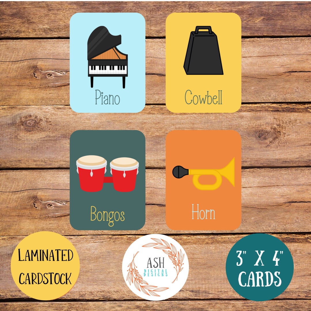 Musical Instruments Flash Cards for Autism Learning: Fully Assembled ...