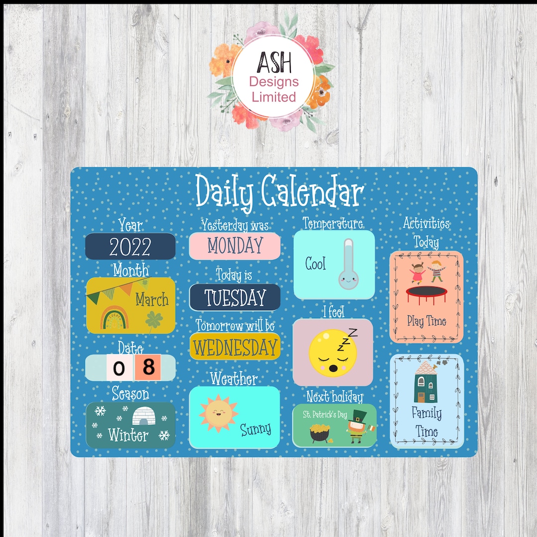 Morning Board Kids Calendar, Click Here to Get Your DIGITAL DOWNLOAD ...