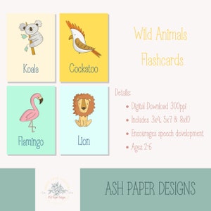 Printable Wild Animal Flashcards, Preschool Curriculum and Classroom ...