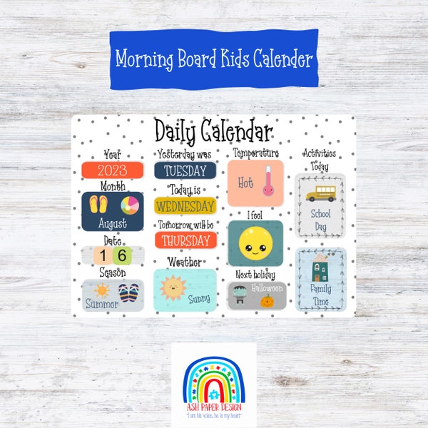 Montessori Calendar - Etsy