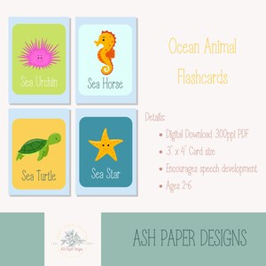 Printable Ocean Animals Flashcards Set, Klassenzimmer Poster Bundle für ...