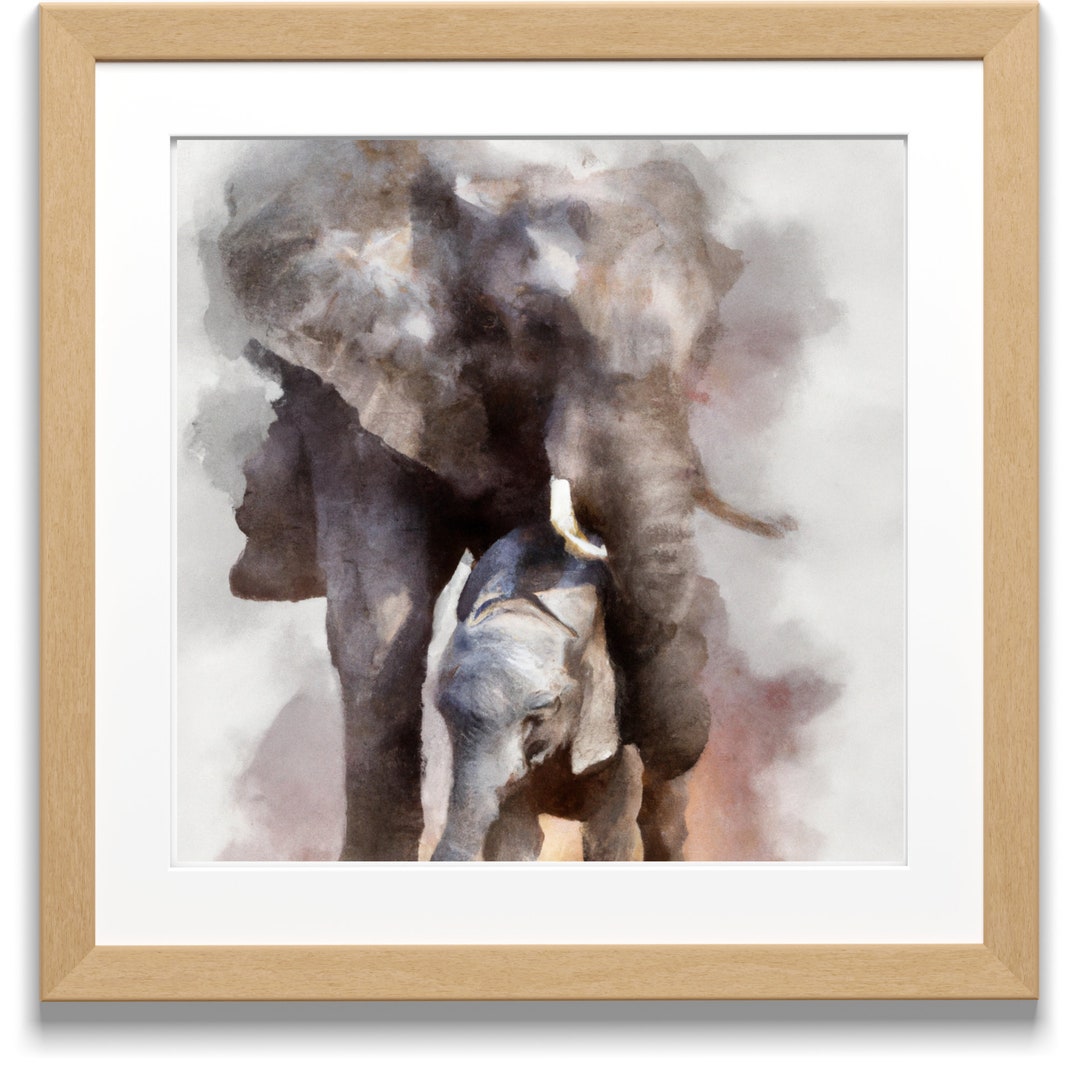 AI Designed Digital Art Prints Home Decor Download of Elephant ...