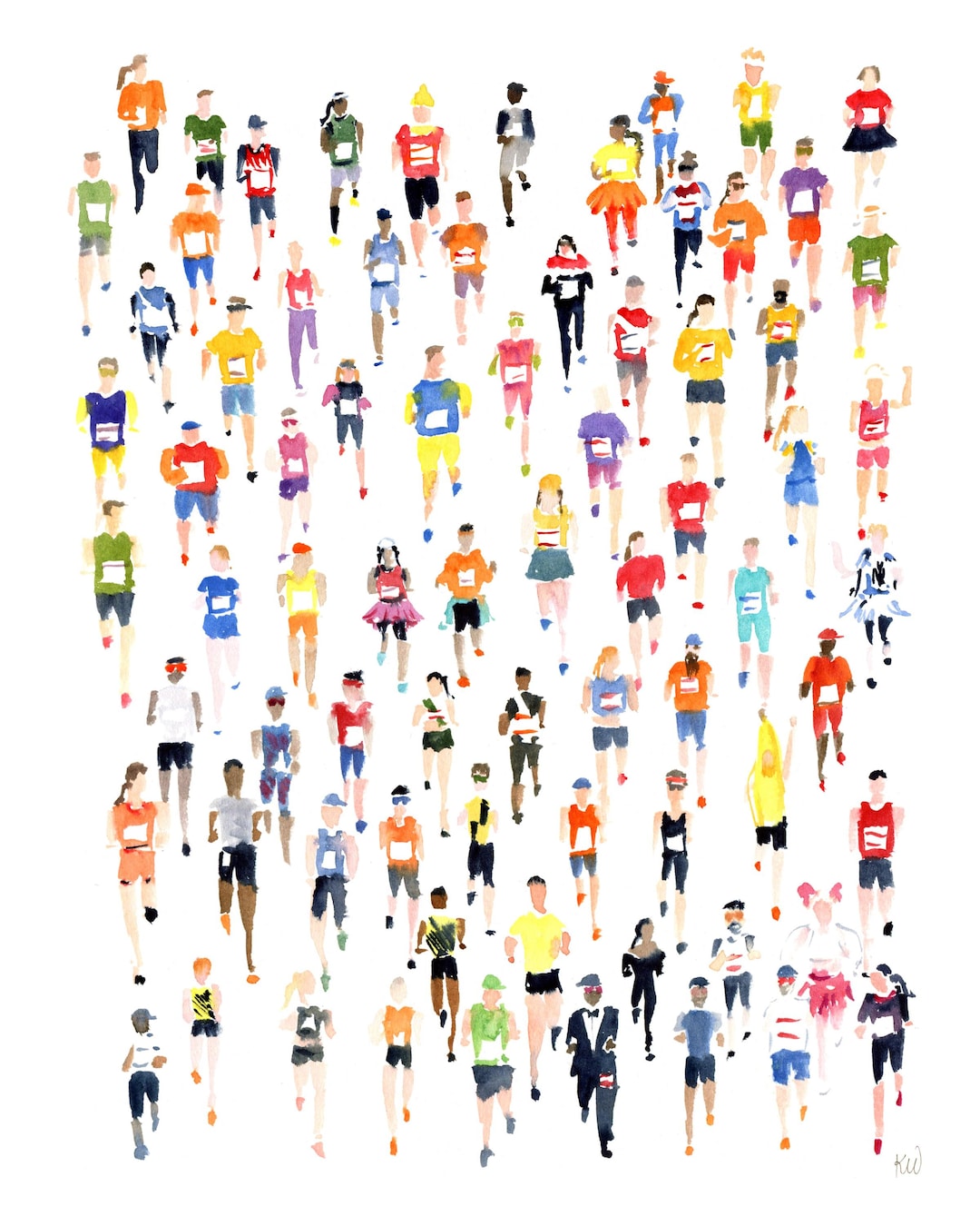 Original Watercolor Painting - Marathon 12x15" - Etsy