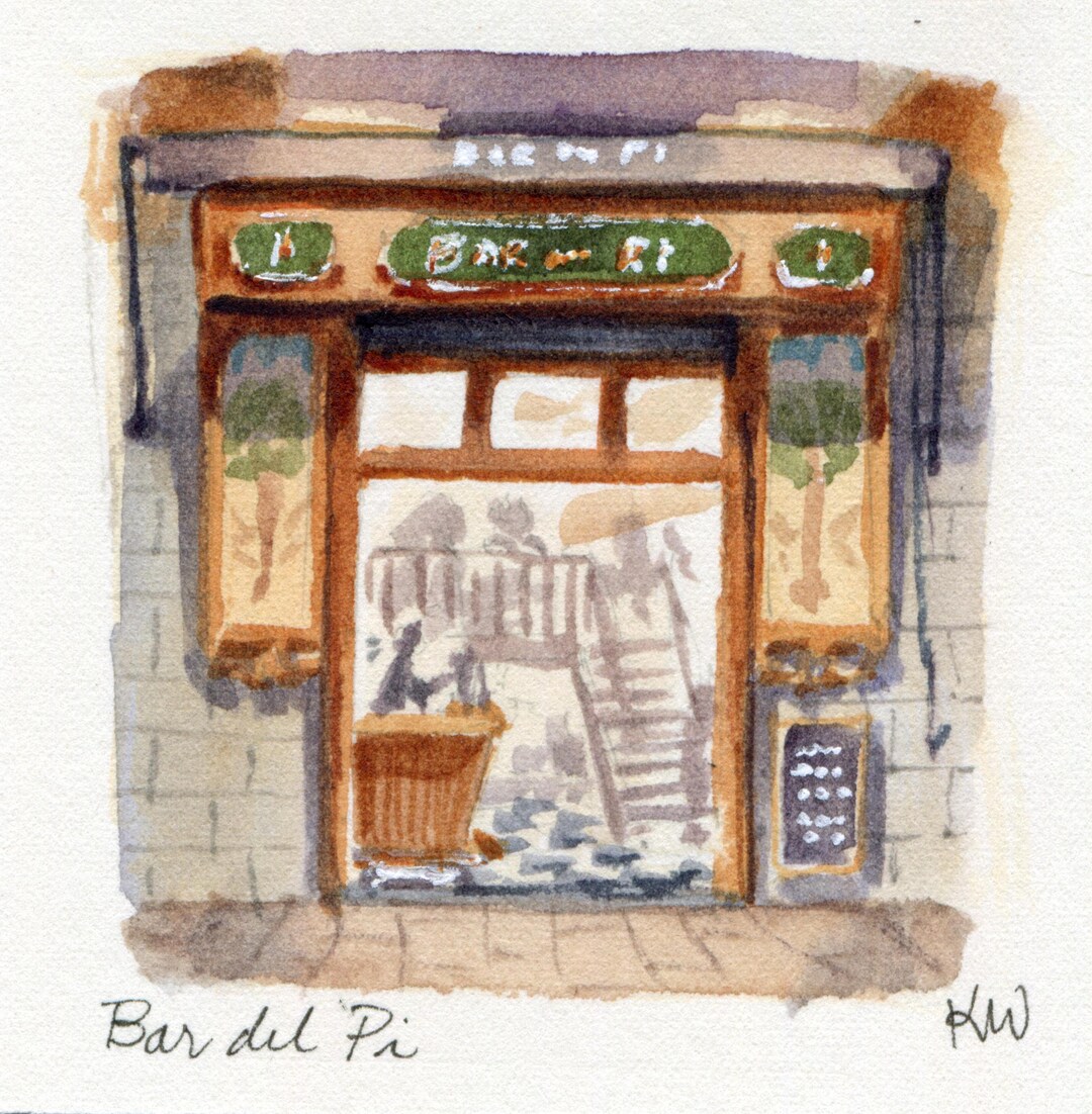 3x3 Bar Del Pi Original Watercolor Painting - Etsy