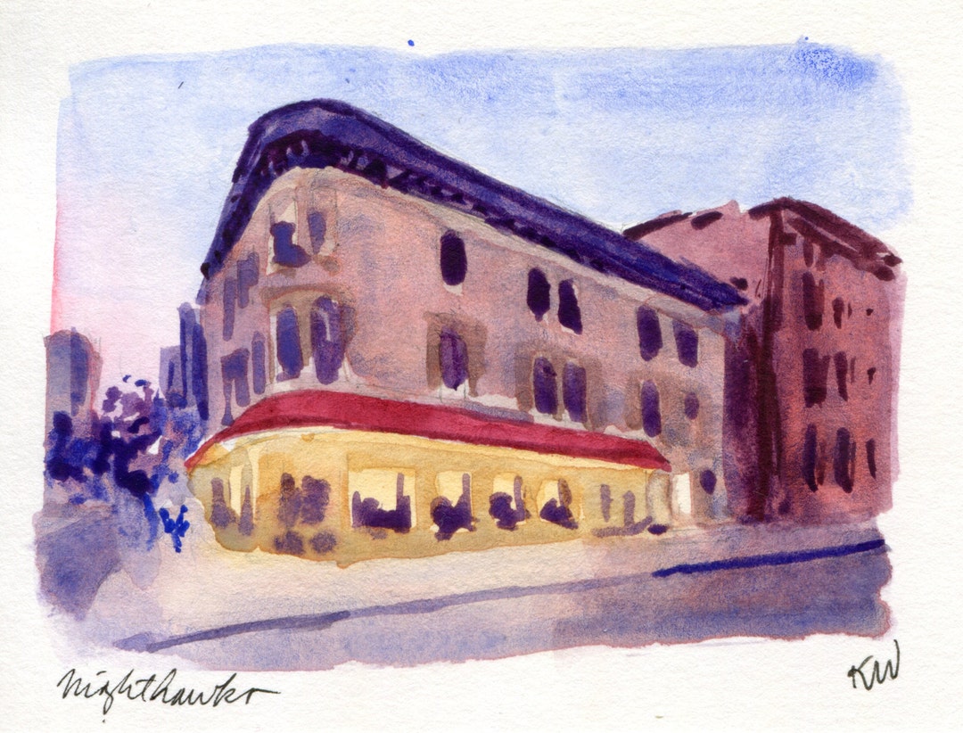 3x4" - Nighthawks - Original Watercolor Painting - Etsy