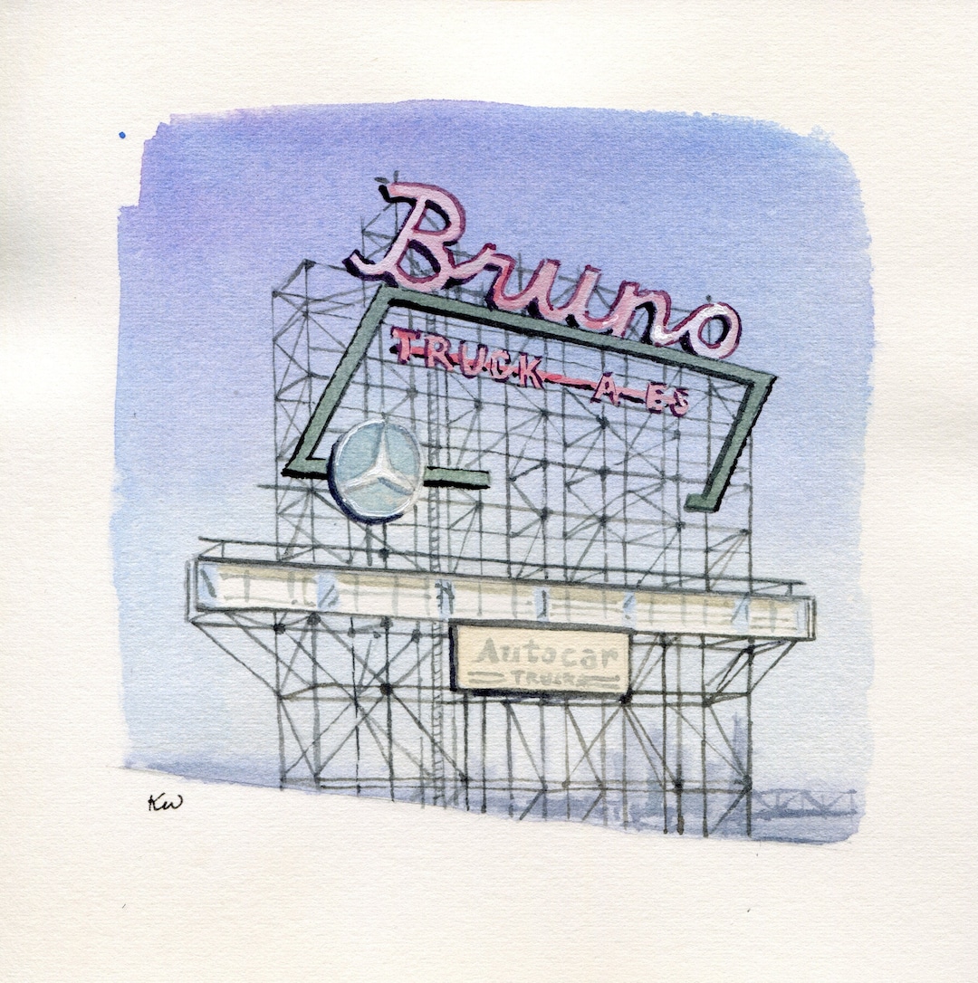 6x6" - Bruno Sign - Original Watercolor Painting - Etsy