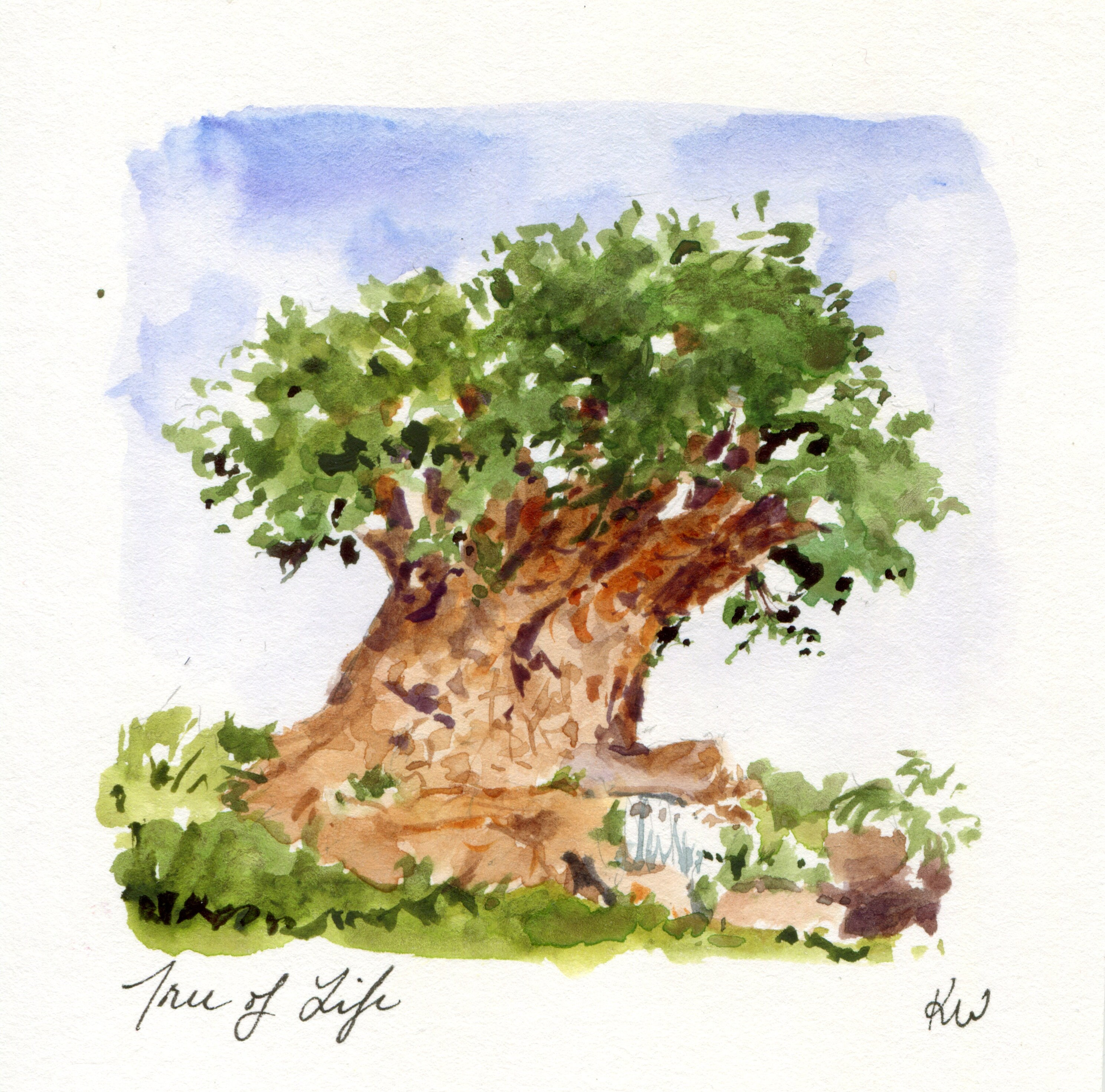 Tree Of Life Watercolor Painting