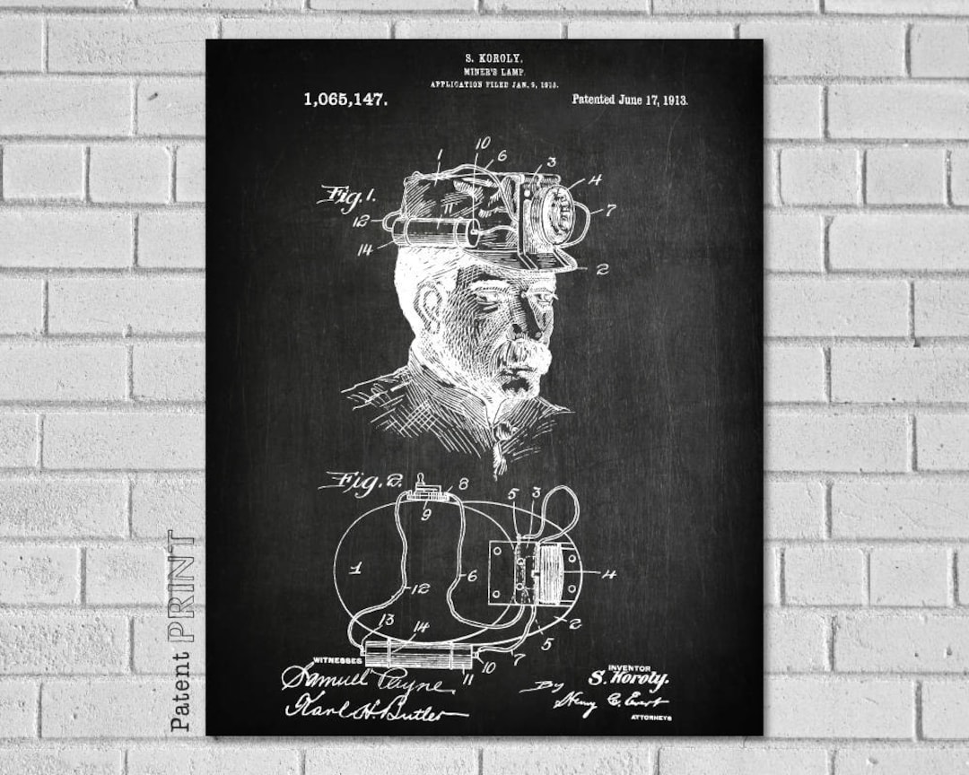 Miners Lamp, Miner Helmet, Mining Poster, Mining Wall Art, Mining Print ...