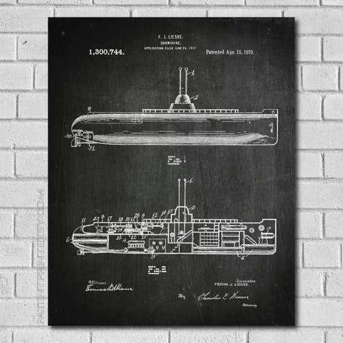 Submarine Print Navy Submarine Poster Submarine Wall Art | Etsy