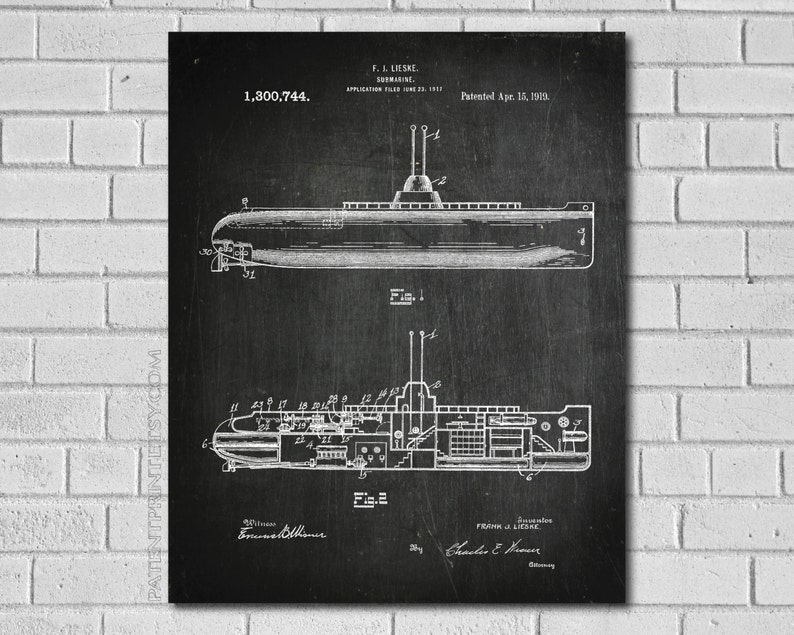 Submarine Print Navy Submarine Poster Submarine Wall Art - Etsy