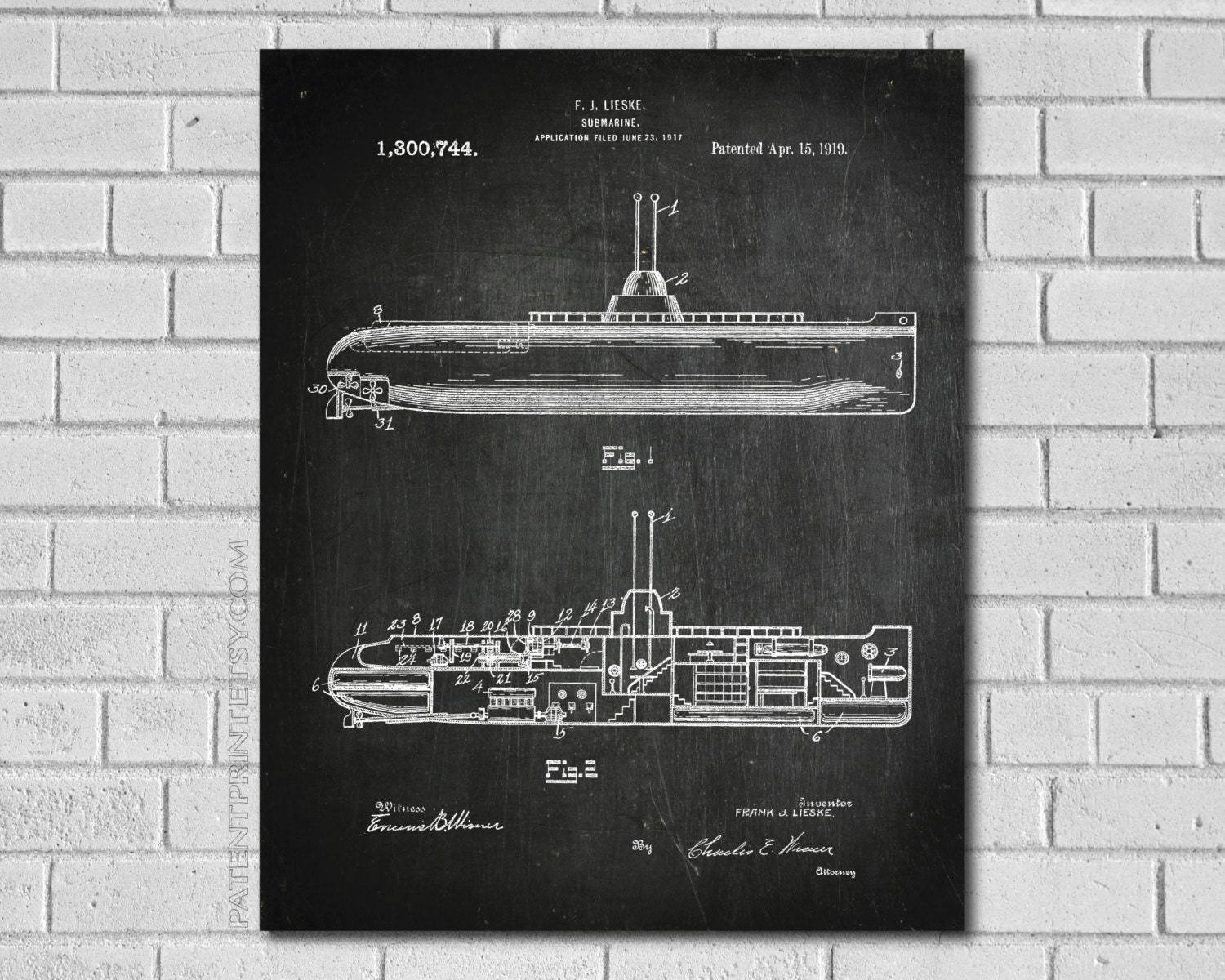Submarine Print Navy Submarine Poster Submarine Wall Art - Etsy