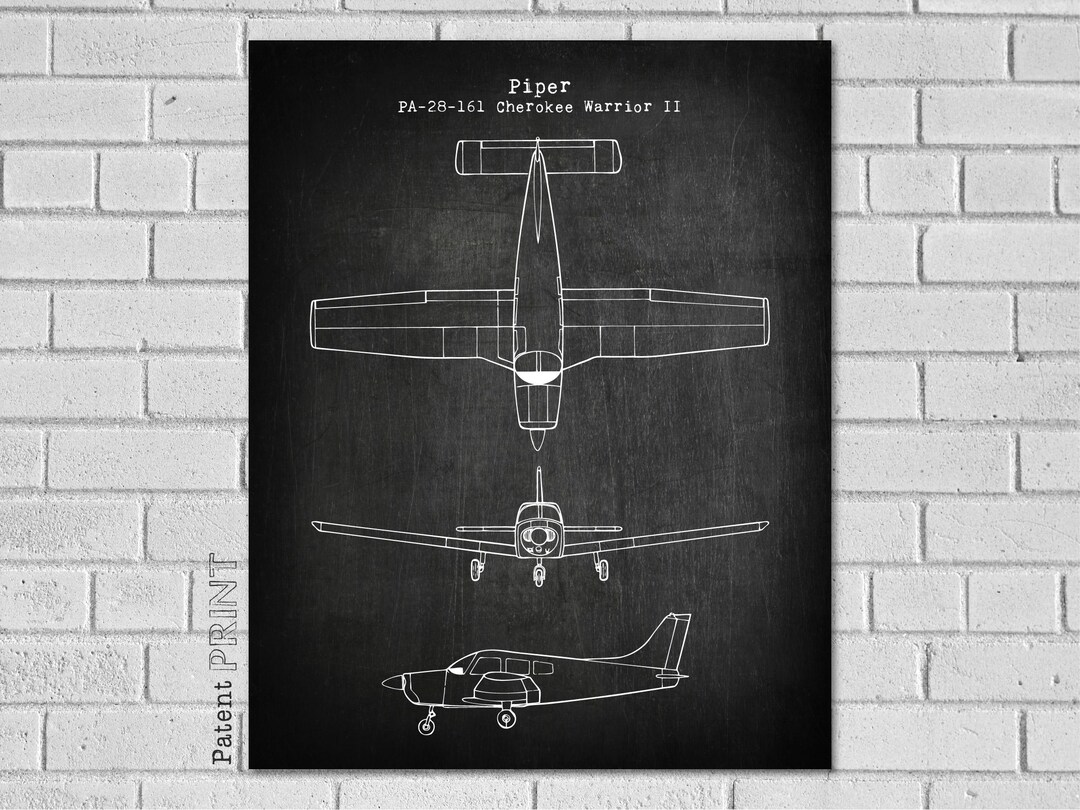 Piper Cherokee Warrior II Airplane Print, Piper PA-28-161 Cherokee ...