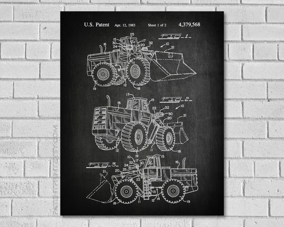 Loader Tractor Patent - Loader Blueprint - Loader Tractor Decor ...