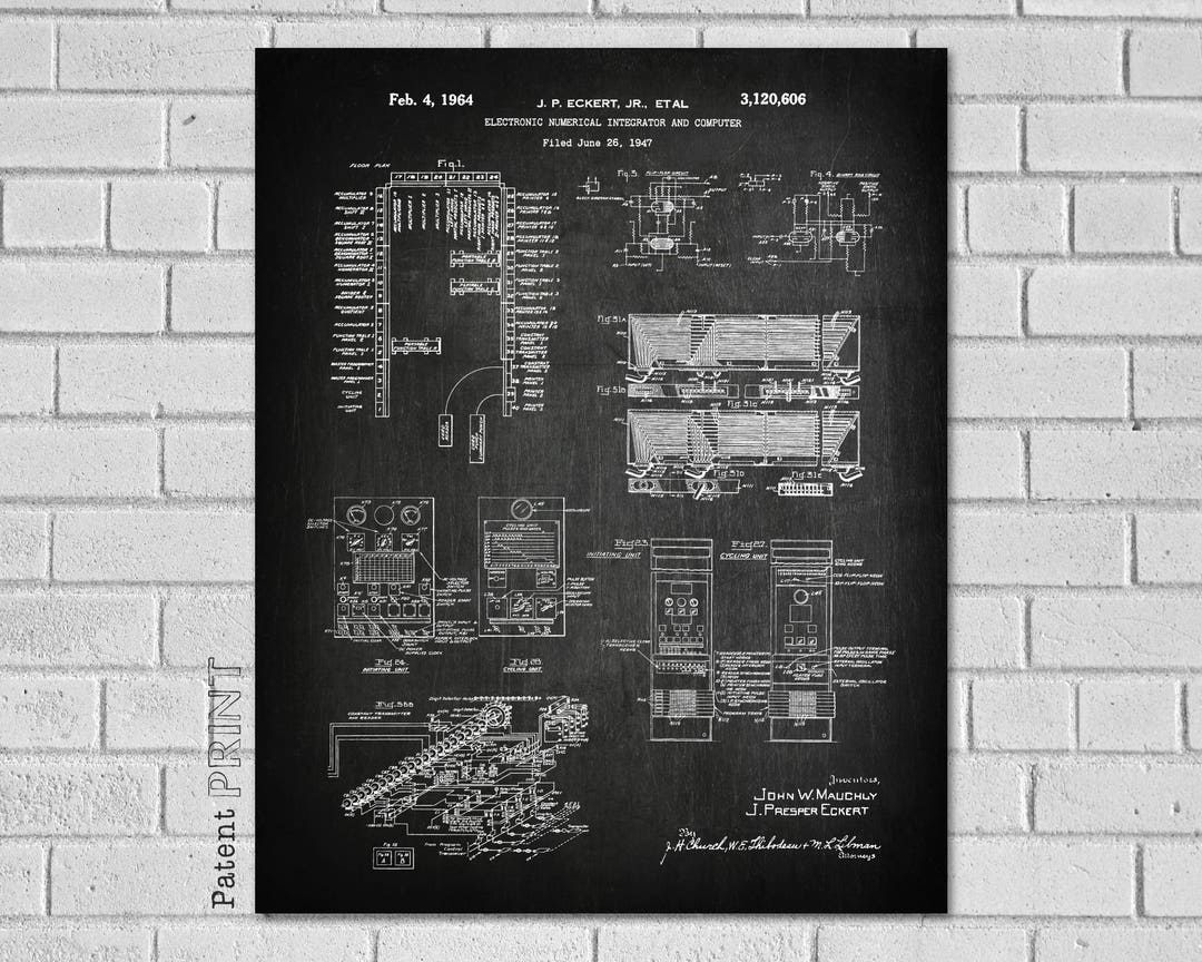 Computer Print - Eckert Mainframe - Computer Patent - Computer Poster ...