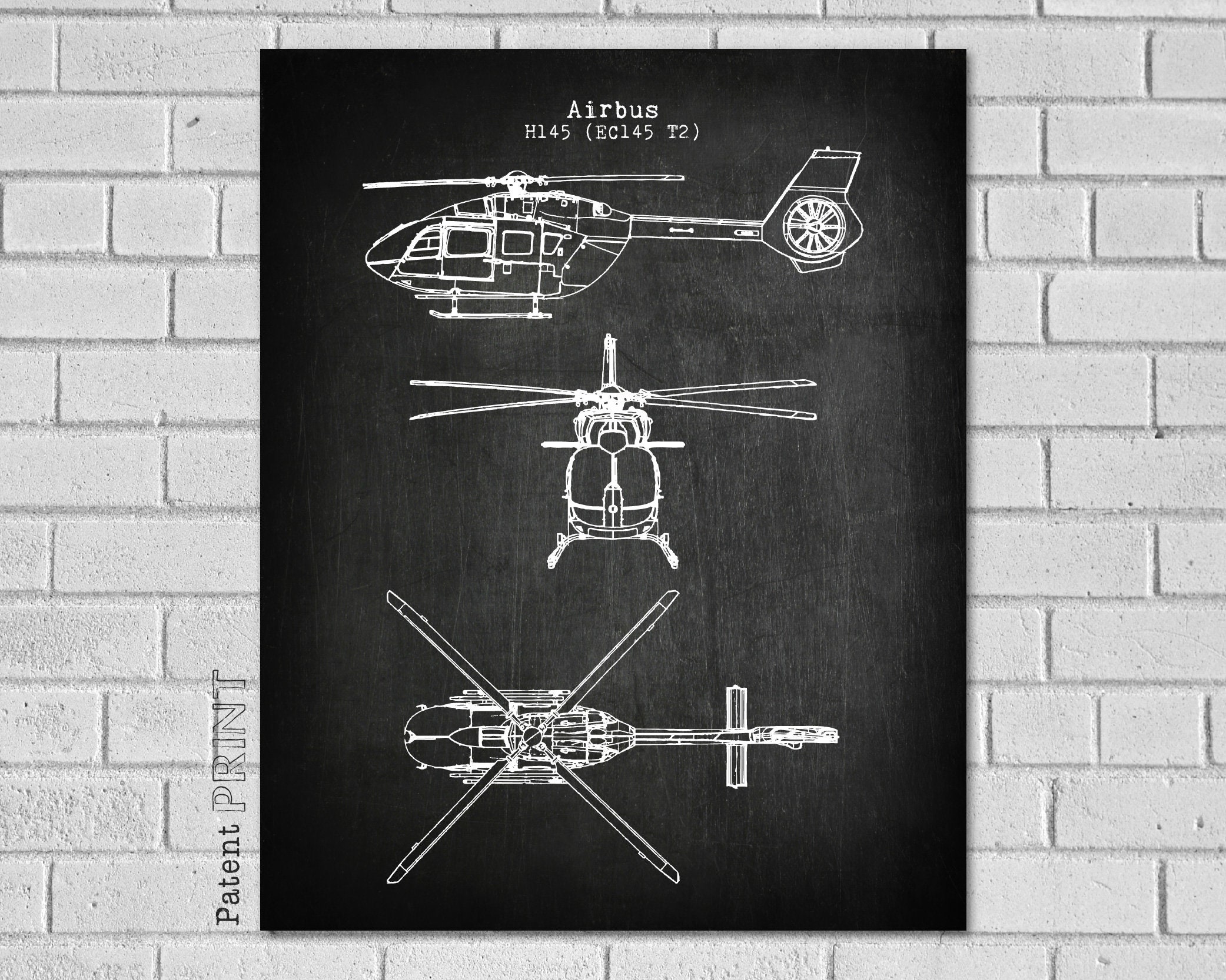 Airbus H-145 Medical Helicopter Diagram Blueprint - H145 Helicopter ...