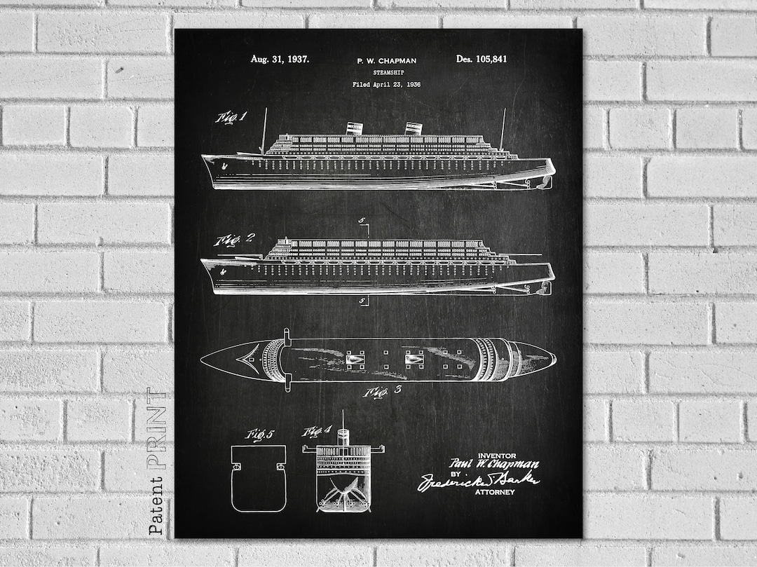 Steamship Patent Print - 1937 Chapman Steam Ship - Ocean Vessel - Steam ...