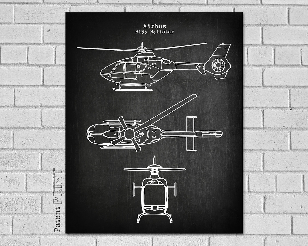 Airbus Helistar H135 Medical Helicopter Diagram Blueprint - H135 ...
