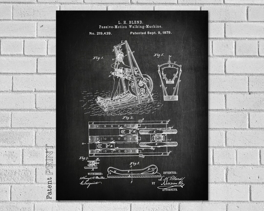 Treadmill Patent Print - Walking Machine Patent - Passive Motion ...