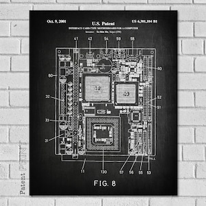Computer Mother Board - Computer Components Patent Print - Computer ...