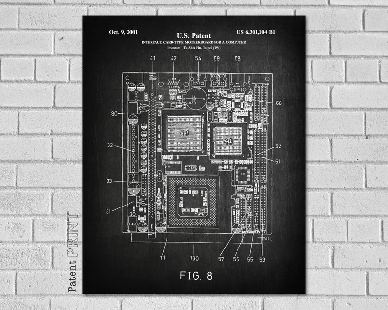 Computer Mother Board - Computer Components Patent Print - Computer ...