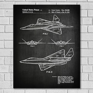 Military Decor - Northrop F23 Fighter Stealth - Aircraft Patent - Plane ...