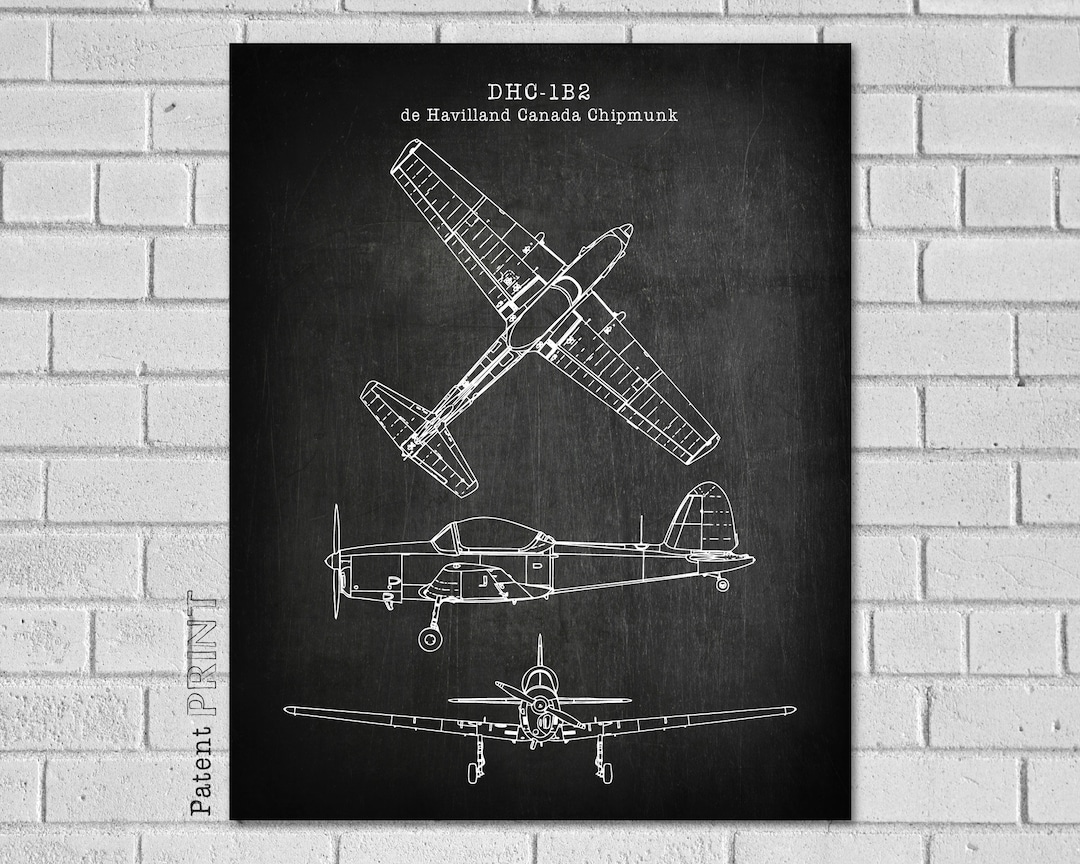De Havilland Canada DHC-1B2 Chipmunk Airplane Decor - Aircraft - Plane ...
