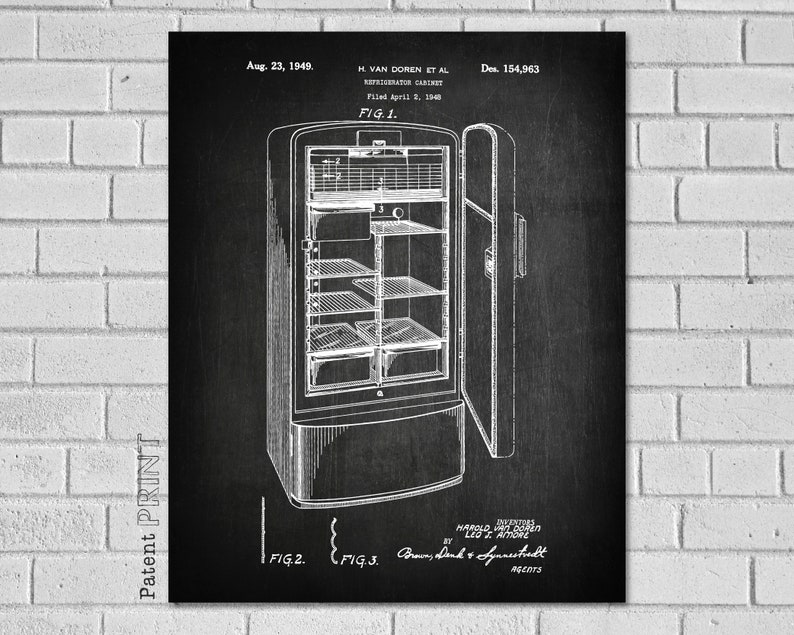 Refrigerator Kitchen Art Kitchen Poster Refrigerator | Etsy