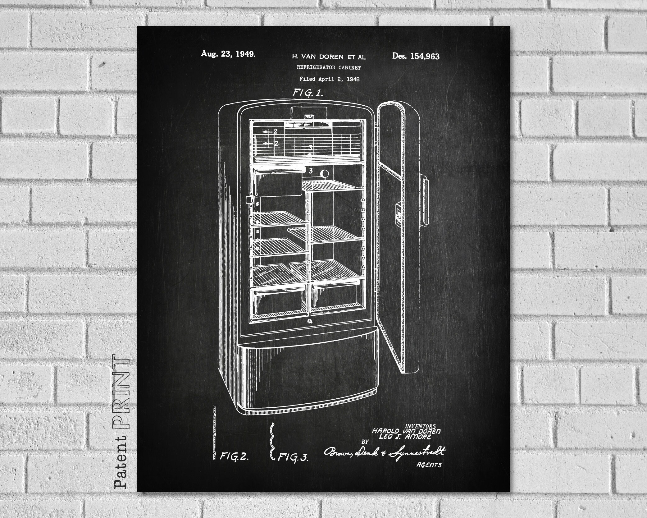 Refrigerator Kitchen Art - Kitchen Poster - Refrigerator Kitchen Patent ...