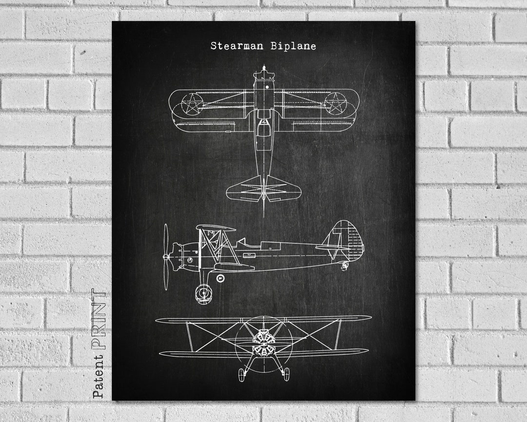 Biplane Airplane Decor - Aircraft Decor - Plane Decor - Stearman ...