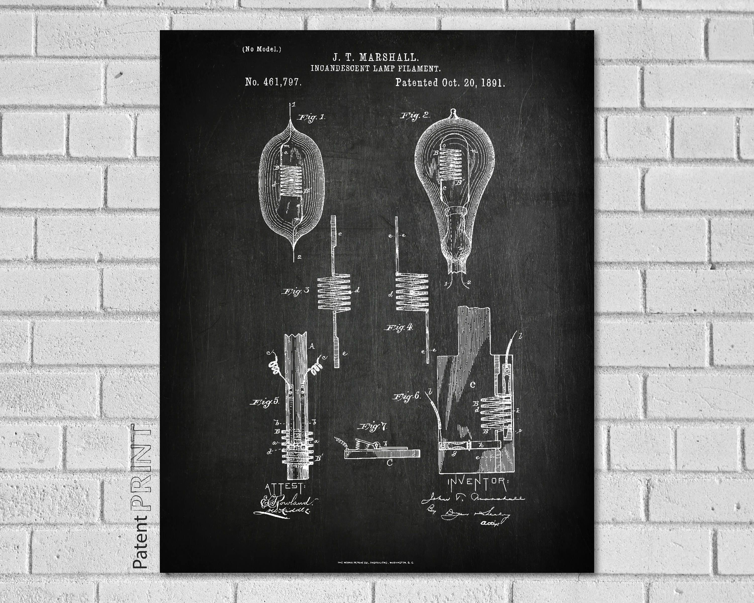 Light Bulb Print Light Bulb Poster Incandescent Light Bulb | Etsy