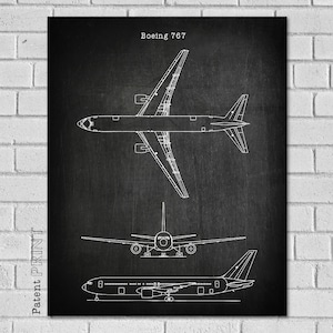 Boeing 767 Airplane Decor - Aircraft Decor - Plane Decor - Airplane Art ...