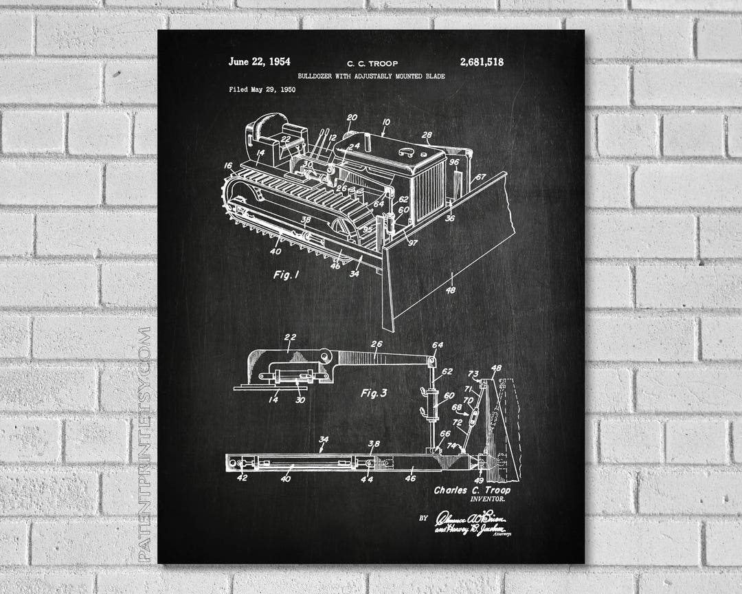 Bulldozer Patent - C C Troop Bulldozer Blueprint - Bulldozer Tractor ...